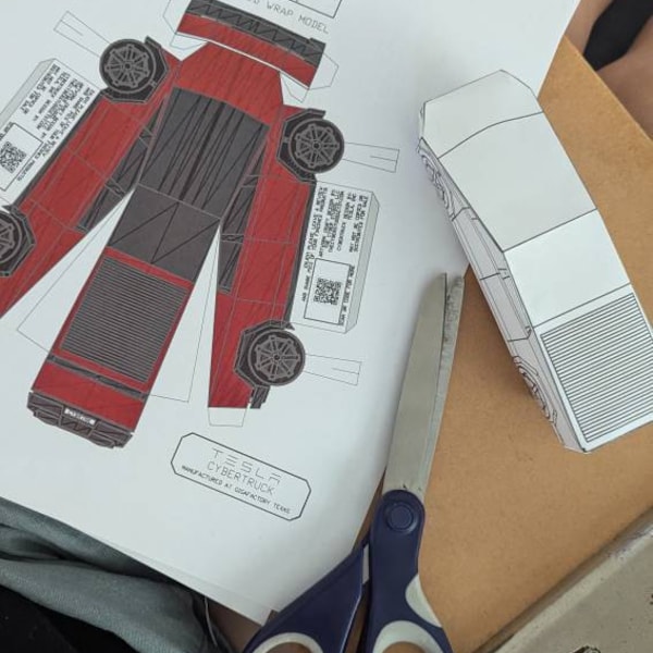 Tesla Cybertruck Black & White EV Foldable Paper Car Truck Origami ...