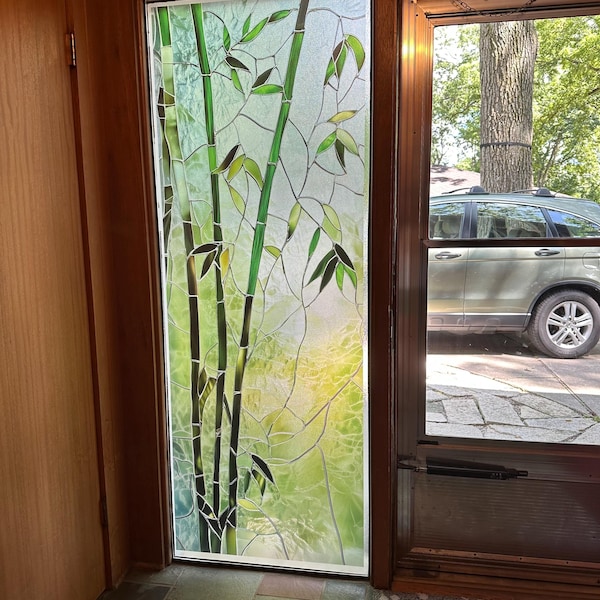 Stained Glass Premium Window Film, Custom Size, Frosted- Bamboo - Etsy
