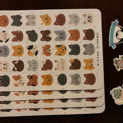 Kitten Friends Sticker Sheet Cute and Kawaii Stickers for Bullet ...