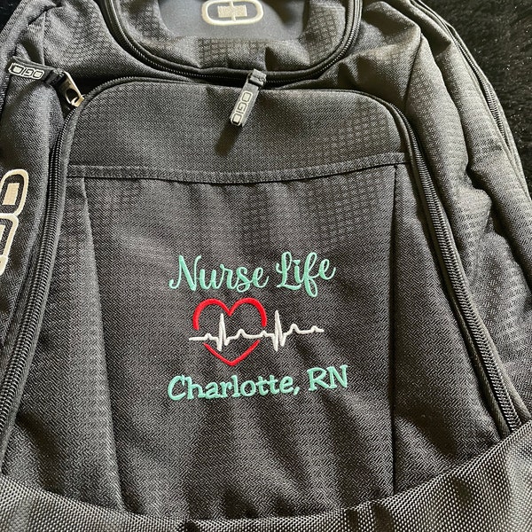 Personalized Nurse Backpack Custom Embroidered Respiratory Radiology ...