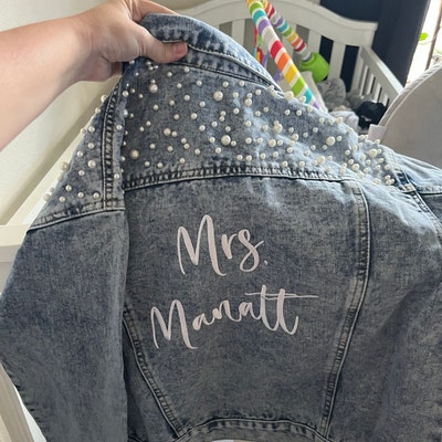 Embroidered Bride Denim Jacket Bride Jean Jacket Future Mrs - Etsy