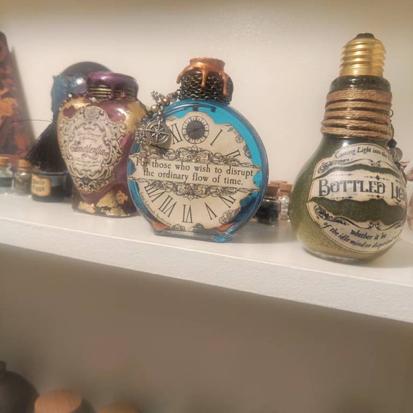 Color Changing Time Travel Potion Bottle: Steampunk Fantasy Decor - Etsy