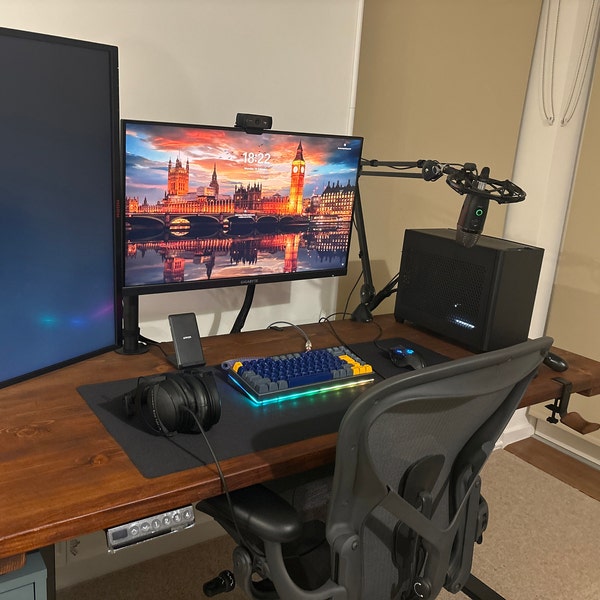 Industrial Style Height Adjustable Desk | Sit Stand Desk With Electric ...