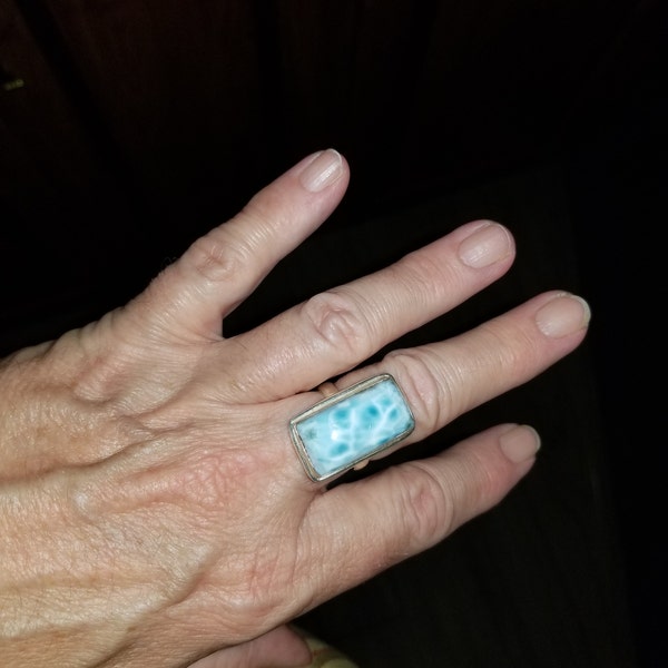 229g AAA Semi Polished Larimar Stone, Blue Gemstone From Dominican ...