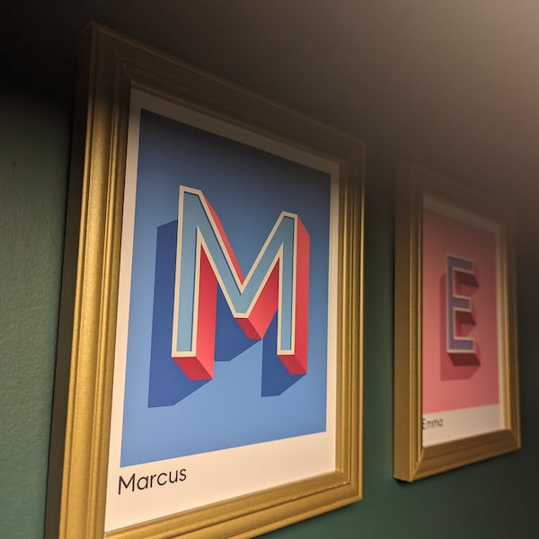 Personalised Name and Letter Print, Custom Alphabet Print, Personalised ...