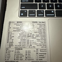 Word/excel (for Mac) - Quick Reference Guide Keyboard Shortcut Stickers ...