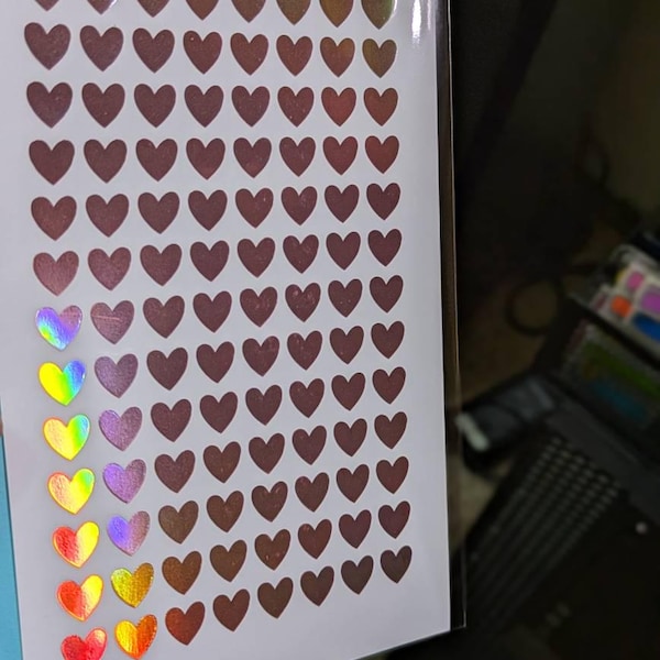 10mm Holographic Heart Stickers, Planner Stickers, Vinyl Stickers - Etsy
