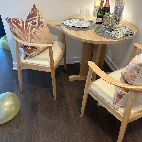 Small Custom Kitchen Table, Handmade Natural Solid Wood Oak Dining ...