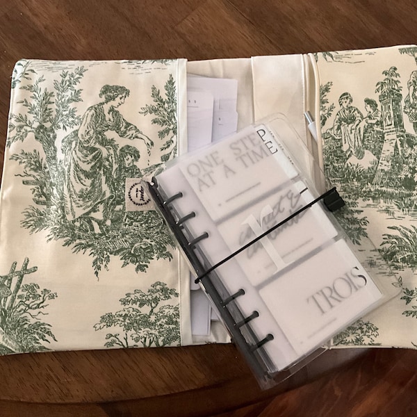 Toile De Jouy Fabric , Book Sleeve, Book Bag, Book Purse, Book ...