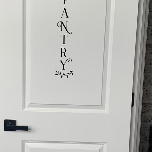 Vertical Pantry Curved Leaves Decal - Kitchen Pantry Sticker - Food ...
