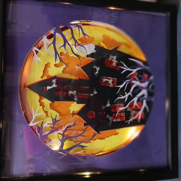 3D Sunset Shadow Box SVG, Sunset at the Ocean Layered Paper Art, Beach ...