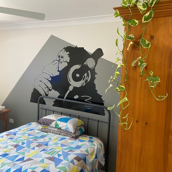 Banksy Thinking Monkey Wall Sticker - Vinyl Art Print Dj Waterproof ...