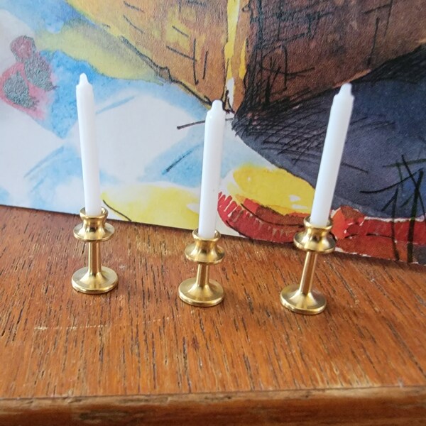 Dollhouse Miniature Candlesticks Miniature Candles Dollhouse ...