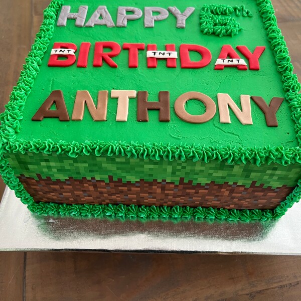 Video Game Pixels Edible Cake Wrap or Gamer Birthday Cake Topper - Etsy