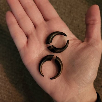 Narra Wood Fake Gauge Pincher for Pierced Ears Organic Natural Fake ...