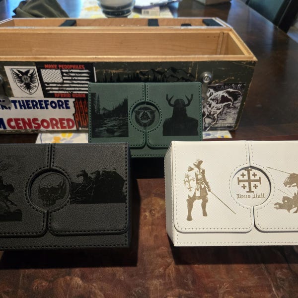 Customized Engraved White MTG 300+ Card Box, Commander Deck, TCG Box ...