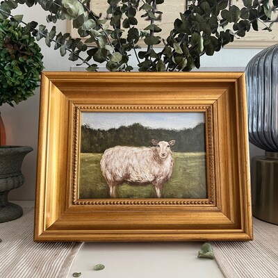 WOOLY Art Print Unframed Sheep Oil Painting Print Small Sheep Oil ...