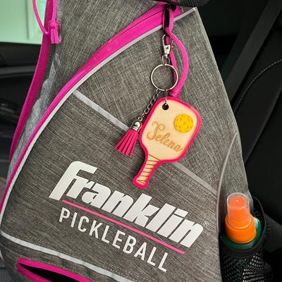 Pickleball Keychain or Bag Tag, Engraved With Name and Saying - Etsy