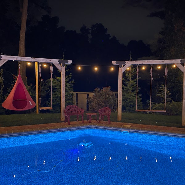 Handcrafted Wooden Tree Swing, Natural or Charred, Rope Included - Etsy