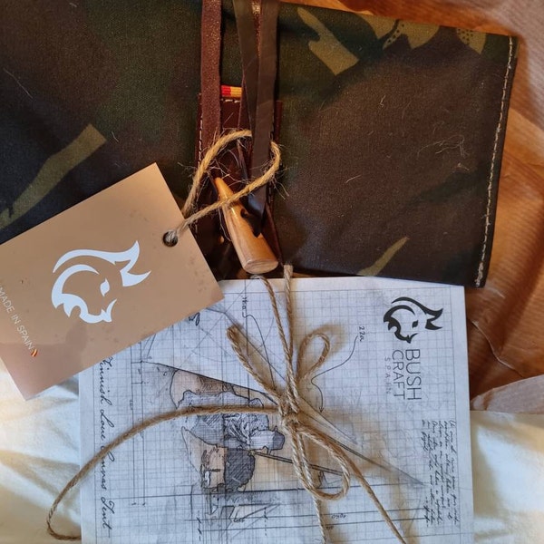 Oilskin Waxed Canvas Roll up Pouch for a Bushcraft Fire Kit, Pipe ...