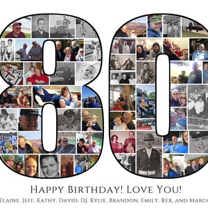 Custom Any Number Photo Collage Printable Collage - Etsy