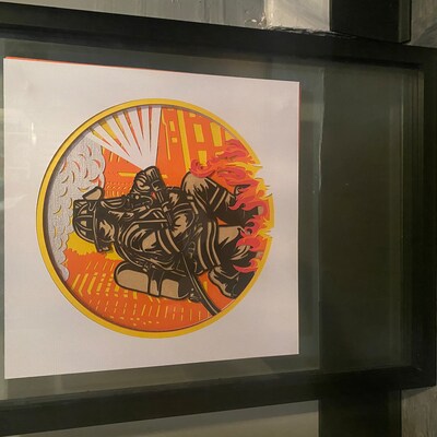 Firefighter Svg Light Box Fireman Shadow Box Firefighter 3D Paper Cut ...