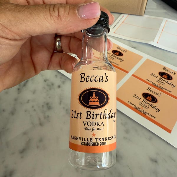 Custom Tito's Labels/birthday Vodka Gifts/personalized Birthday Label ...