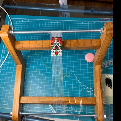 Dark Wooden Loom for Seed Bead Weaving Only for Loomed Stitch Short ...