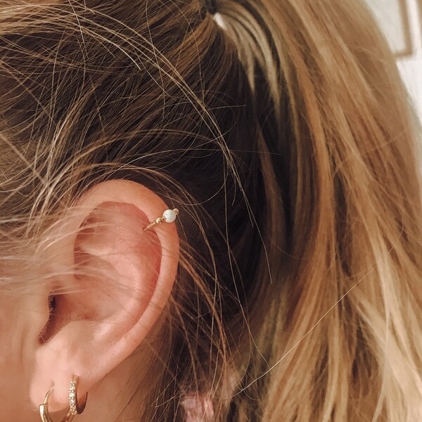 Thin Helix Earring - Cartilage Earring - Tragus Piercing - Turquoise ...