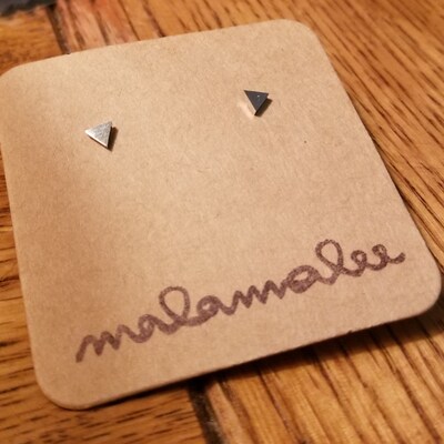 Small Triangle Stud Earrings, Tiny Triangle Minimalist Earrings ...