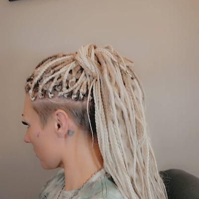 Dreadlock Extension DE Texture Mix: Light Grey, White/de Blonde ...