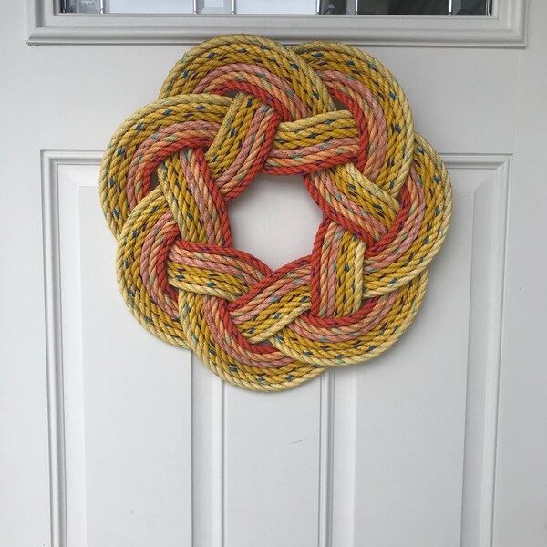 Autumn Wreath, Upcycled Lobster Rope, Maine Made Nautical Wreath, Fall ...