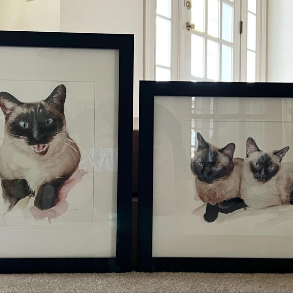 Mini Pet Portraits - Hand Sketched and Painted, Made to Order Custom ...