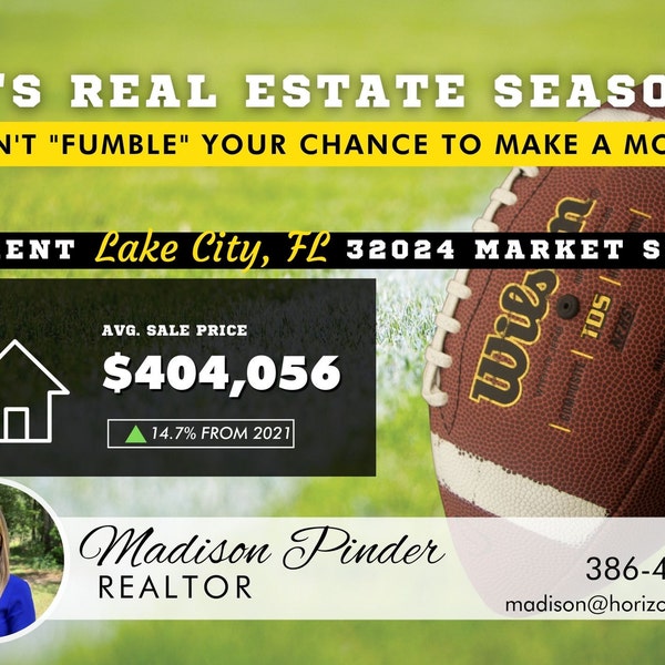 Real Estate Football Postcard: Realtor Marketing Template (digital ...