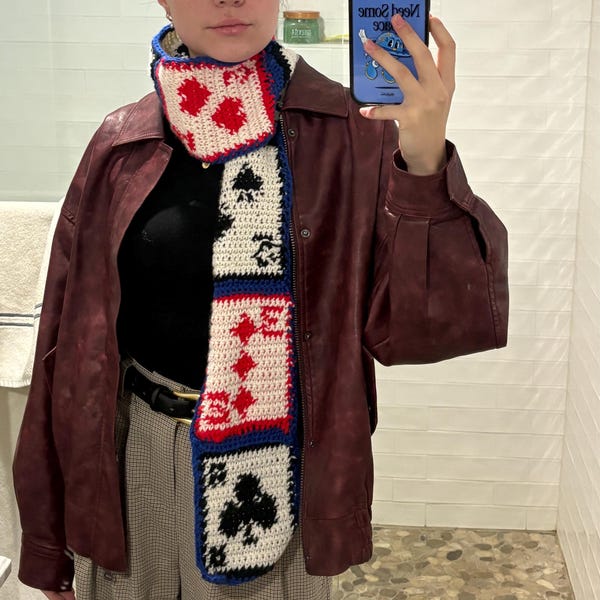 Reversible Playing Cards Crochet Scarf (pattern ONLY) - Etsy