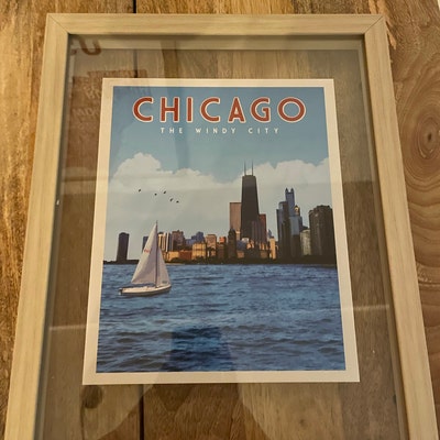 Chicago Wall Art, Chicago Art Print, Chicago Wall Decor, Chicago Travel ...