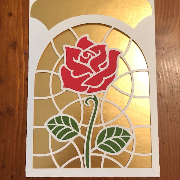 SVG Template Enchanted Eternal Rose Envelope Cutting File Cricut ...