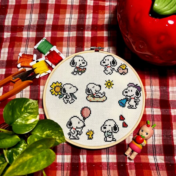 Snoopy Cross Stitch Pattern Snoopy Cross Stitch Dog Cross Stitch Cross ...