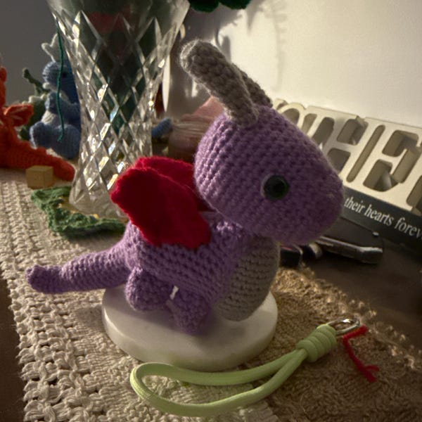 Sleepy Dragon Crochet Pattern , Amigurumi Chubby Sleepy Dragon Crochet ...