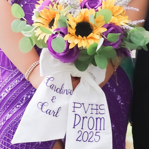 PROM Bouquet Sash With Name, Custom Prom Ribbon, Prom Bouquet Sash ...