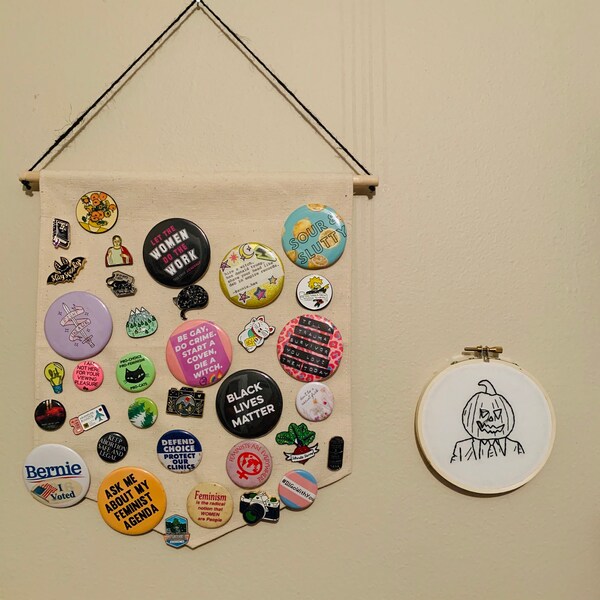 Enamel Pin Display, 10x12 Patch Banner, Banner for Pins, Pin Display ...