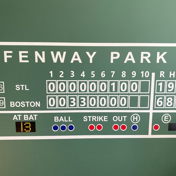 Boston Red Sox Fenway Park Scoreboard Decal 48"x16" - Etsy