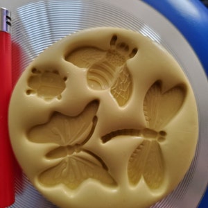 Insects Silicone Mold Includes Butterfly, Dragonfly, Bee and Lady Bug ...