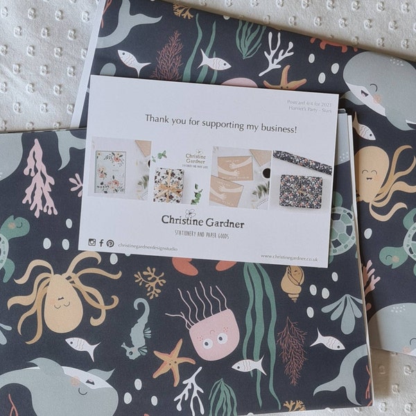 Wrapping Paper / Gift Wrap Under the Sea Party Sealife - Etsy