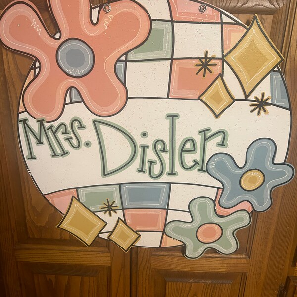Disco Classroom Door Hanger, Teacher Door Hanger, Back to School, Door ...