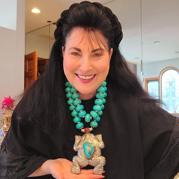 Green Abalone Shell & Aurora Borealis Crystal Pendant Chest Piece, OOAK ...