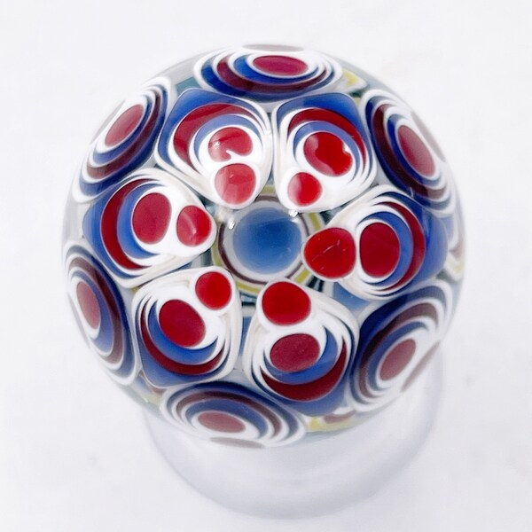 1.73" Blown Glass Marble, Dot Stack Design, Gift Art Glass, Art Glass Marble, Local Art Glass ...