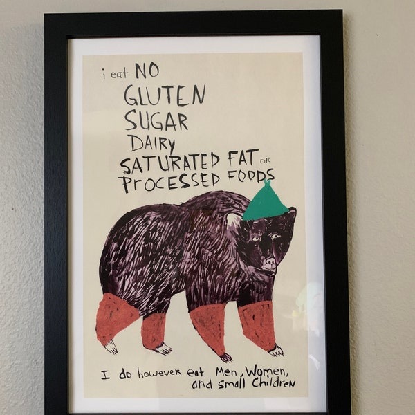 Foodie Poster, Kitchen Art, Animals, Humor, Kitchen Decor, Quirky ...