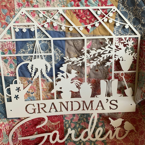 Personalized Greenhouse Name Sign Custom Garden Grandmas Plaque Metal ...