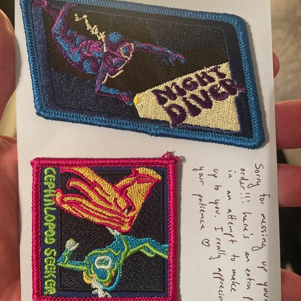 Night Diver Patch for Scuba Adventurers Travel Patches for Scuba Divers ...